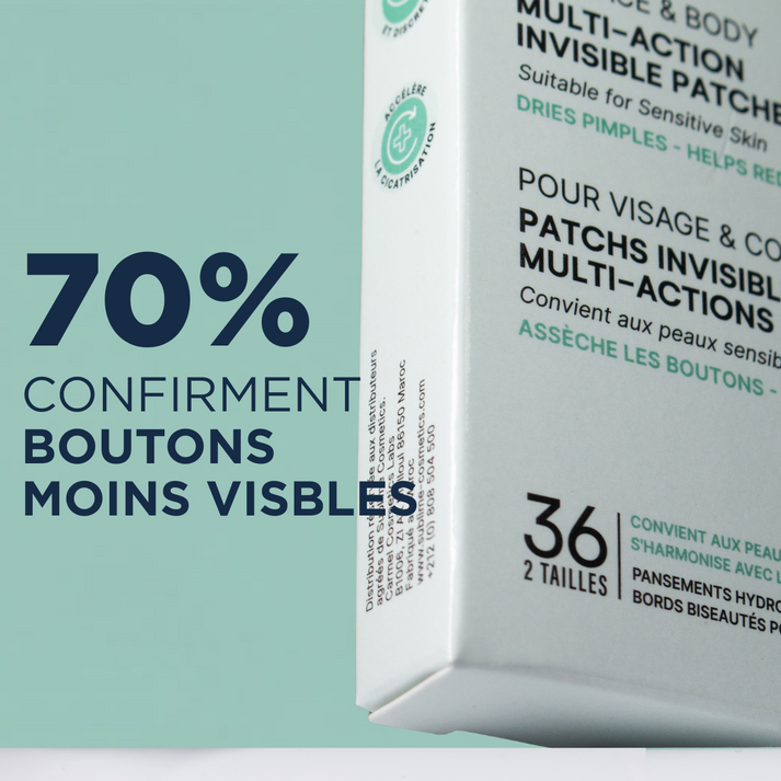 Patchs Anti-Acne - 36 unités en 2 Tailles - Technologie hydrocolloïde – Sublime Cosmetics